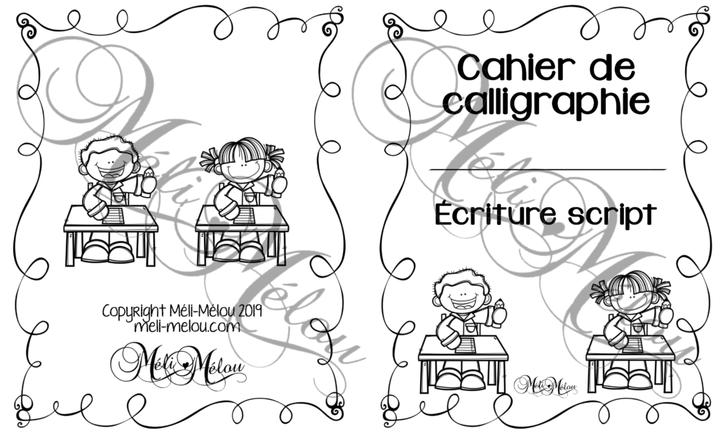 Cahier de calligraphie – cursive (couleur) – Méli-Mélou