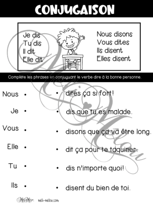 Verbe dire – Exercices – Méli-Mélou