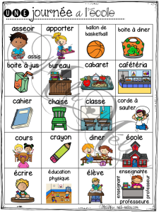 Lexique – Une journée à l’école – Méli-Mélou