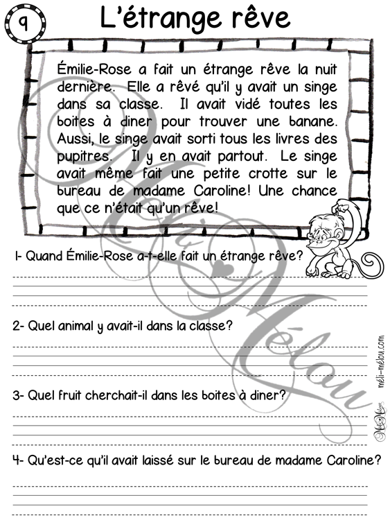 Mon cahier de compréhension de lecture 2 – Méli-Mélou