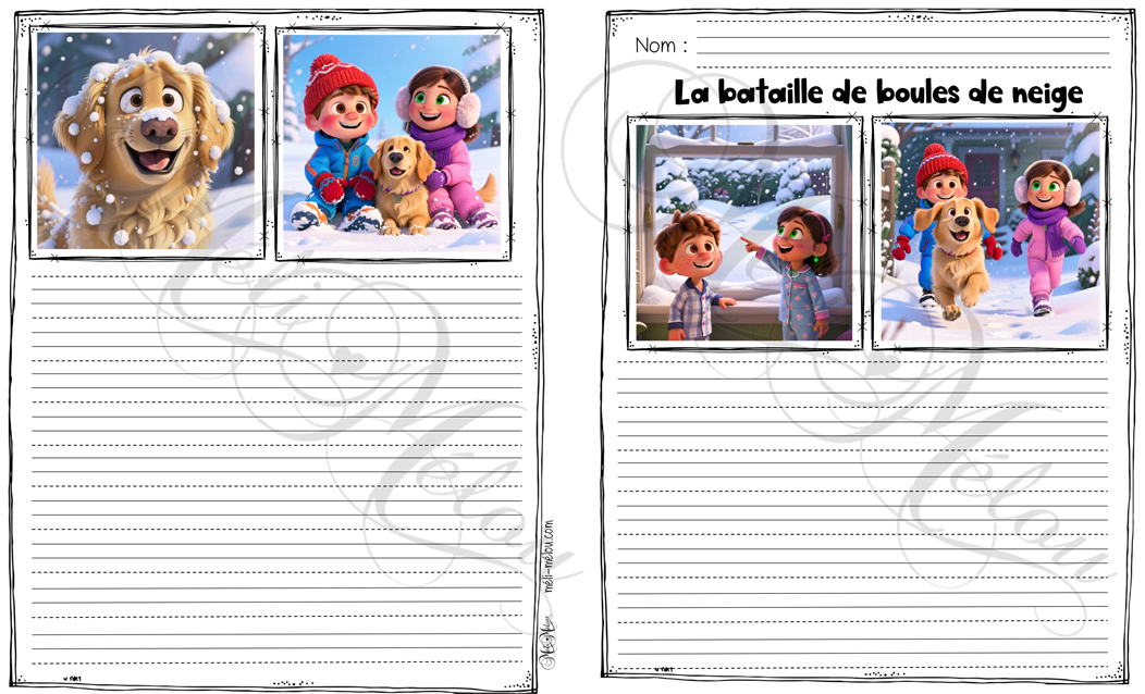 Situation d’écriture – La bataille de boules de neige – Méli-Mélou