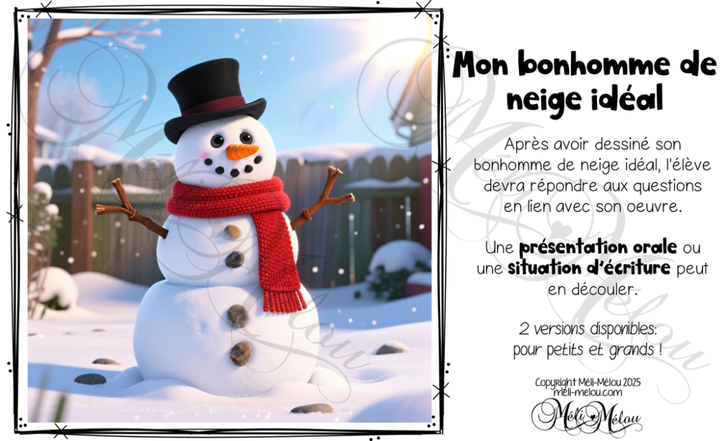 Mon bonhomme de neige idéal – Méli-Mélou